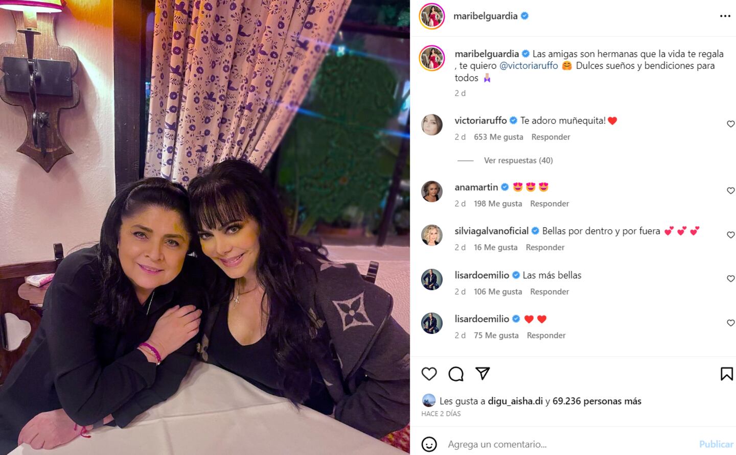 Victoria Ruffo y Maribel Guardia juntas tras la muerte de Julián: así ha sido su amistad – Nueva ...