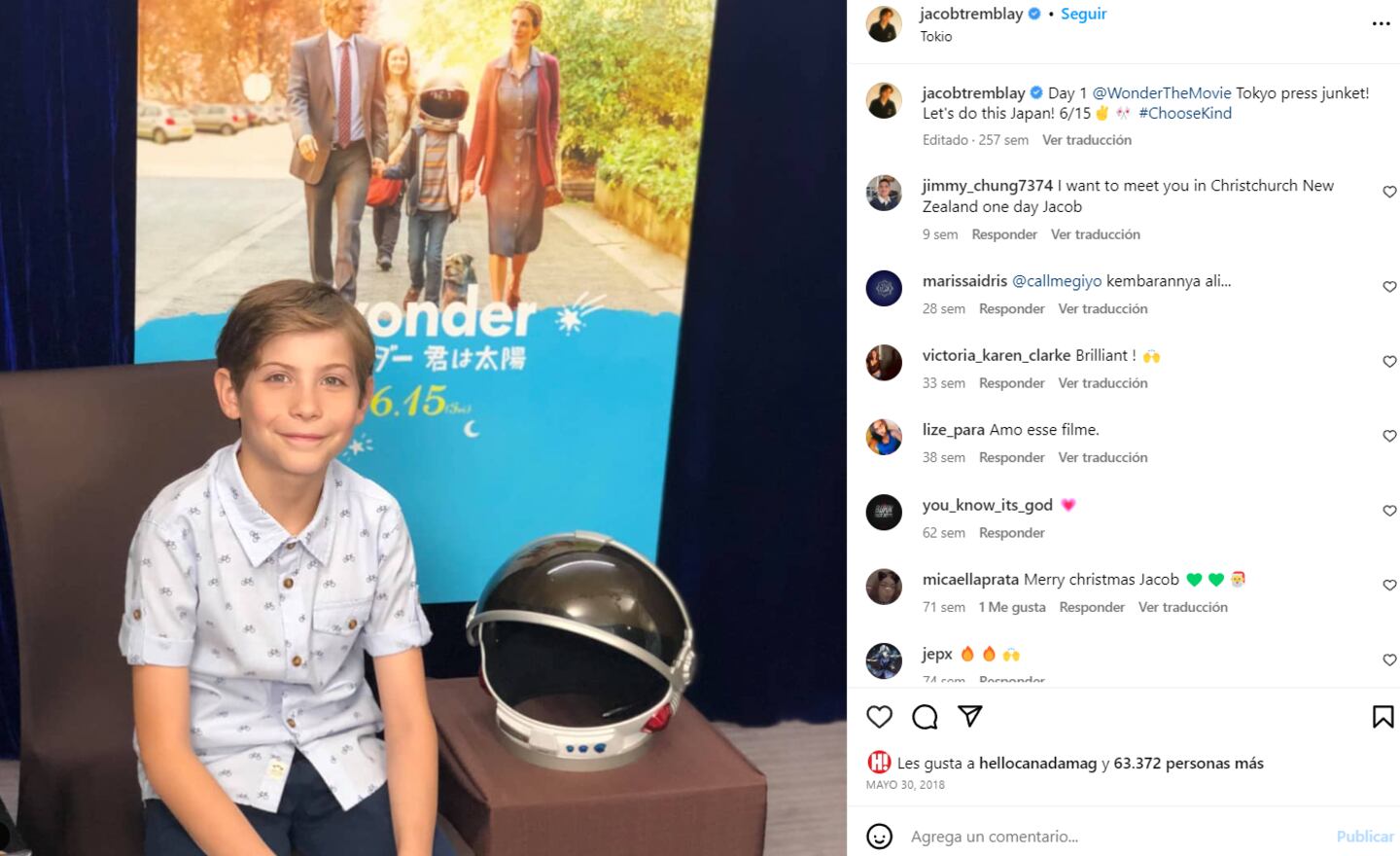Así se ve actualmente Jacob Tremblay, actor de 'Wonder' y 'La sirenita ...