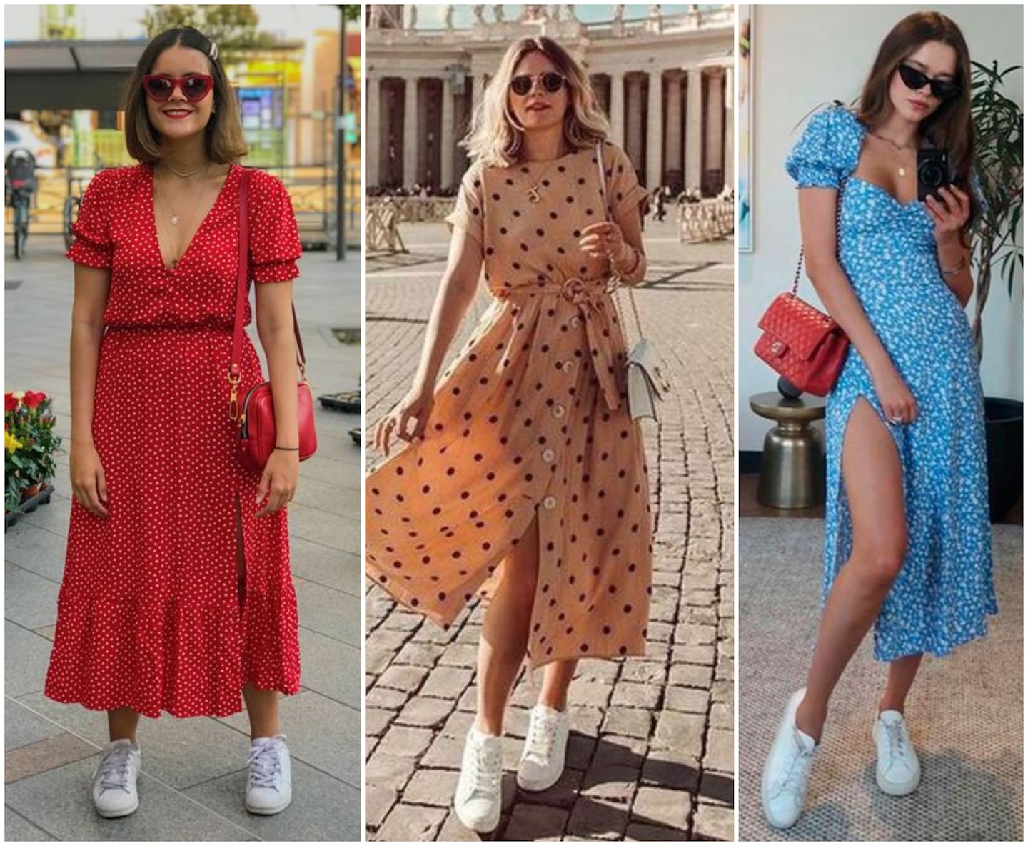 Cómo usar vestidos midi con tenis – Nueva Mujer