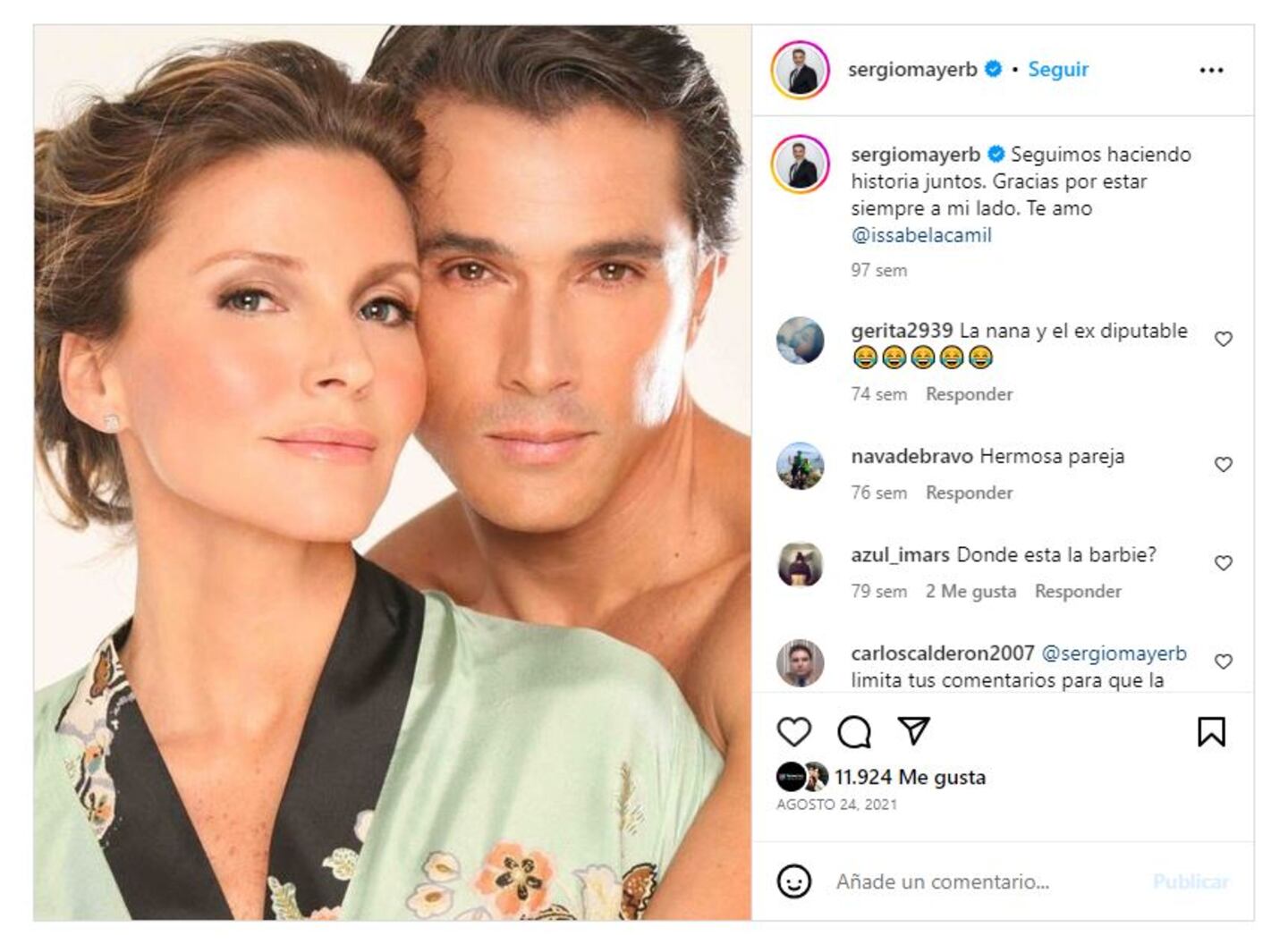 Sergio Mayer e Issabela Camil: cómo fue su historia de amor – Nueva Mujer