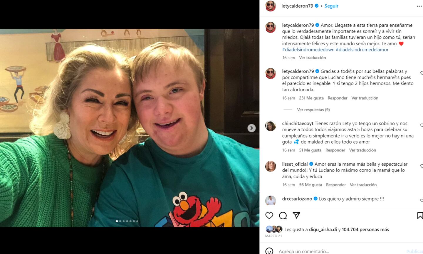 Leticia Calderón dice que quiere llevar a su hijo Luciano al table por ...