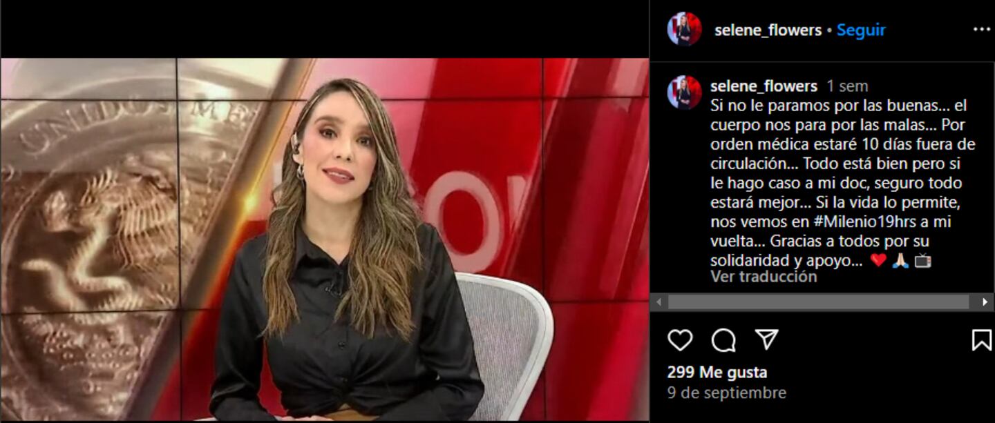 Presentadora de Milenio sufrió dos desmayos en pleno noticiero: ¿quién es Selene Flores y por ...