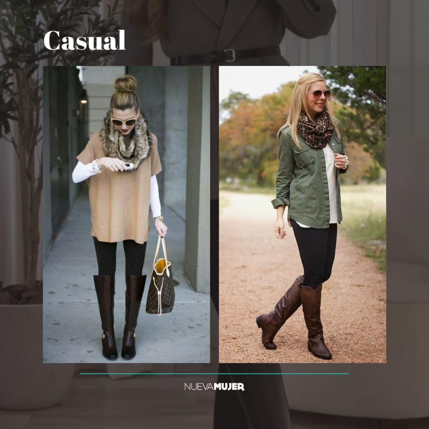 Moda: ¿Cómo combinar leggings con botas altas? – Nueva Mujer